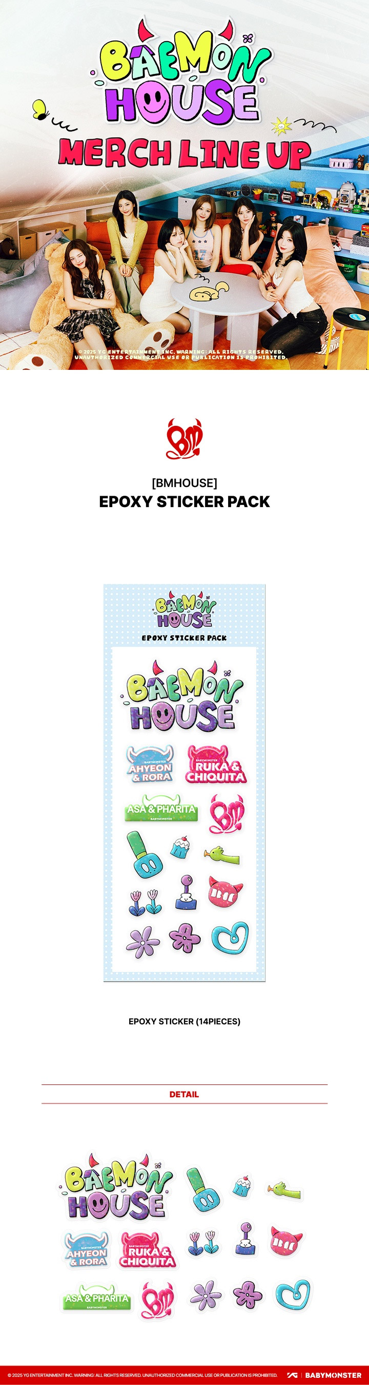 BABYMONSTER BAEMON HOUSE Goods - EPOXY STICKER PACK kpoptown.com