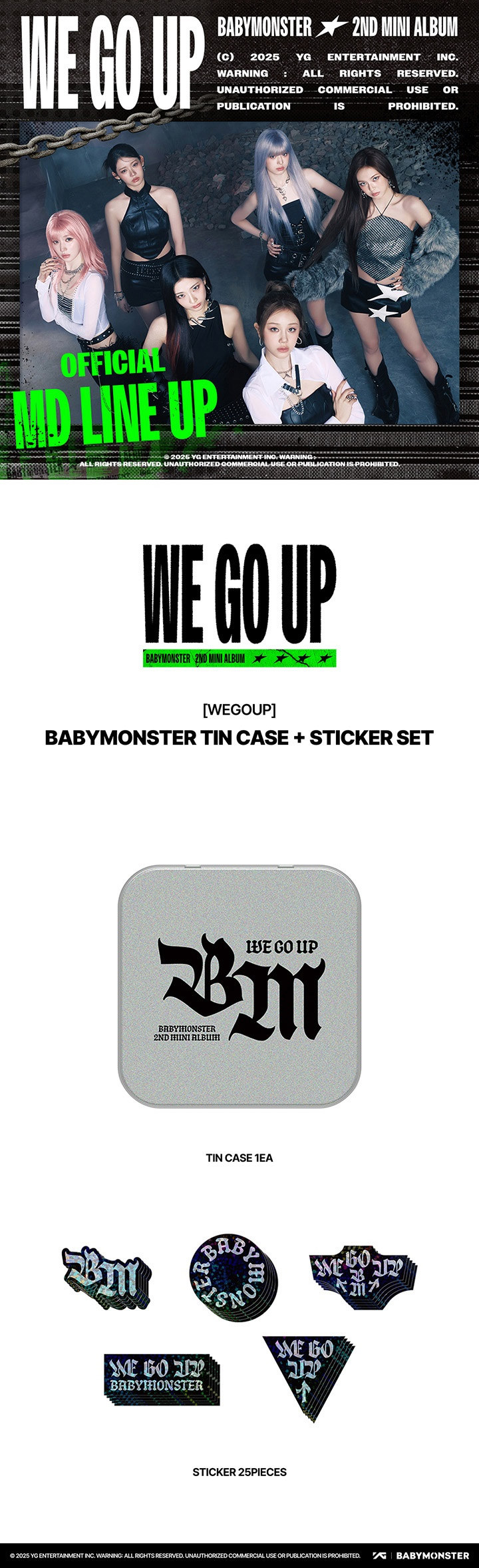 BABYMONSTER WE GO UP Goods - TIN CASE + STICKER SET kpoptown.com